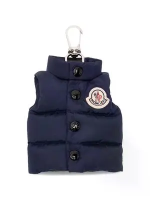 Moncler Buttoned Padded Keyring Blue