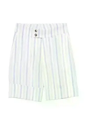 BERWICH Nadine Striped Buttoned Shorts - White