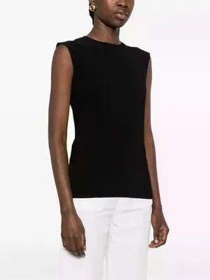 Norma Kamali Sleeveless Round Neck Top - Black