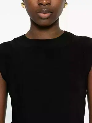 Norma Kamali Sleeveless Round Neck Top - Black