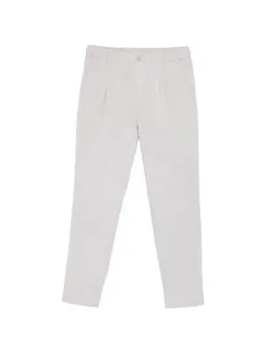 Herno Pleated Pinstripe Straight Leg Trousers - Grey