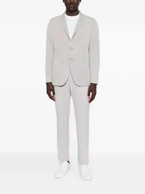 Herno Pleated Pinstripe Straight Leg Trousers