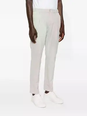 Herno Pleated Pinstripe Straight Leg Trousers