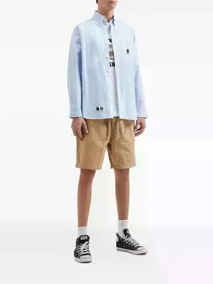 FINGERCROXX Pinstripe Chest-pocket Shirt - Blue