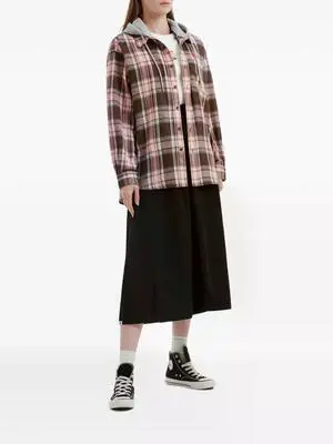 CHOCOOLATE Hooded Checked Jacket - Pink