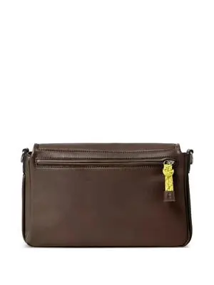 Fendi Flux Leather Messenger Bag - Brown