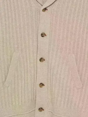 Guest In Residence Shawl Collar Ribbed Cardigan - Neutrals