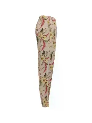 Oscar De La Renta Floral Print Wide-leg Trousers - Neutrals