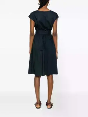 Woolrich V-neck Midi Dress With Tie Waist