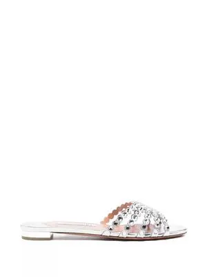 AQUAZZURA Tequila Embellished Sandals - Silver