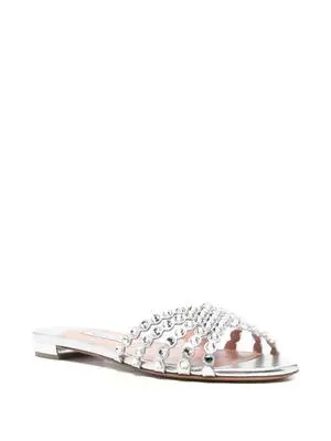 AQUAZZURA Tequila Embellished Sandals - Silver