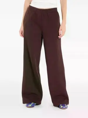 Adidas Signature Trefoil Logo Wide Leg Track Pants - Brown