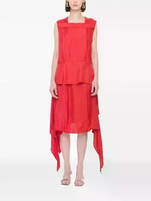 Plan C Pleated Vest Top - Red