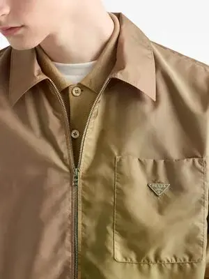 Prada Classic-collar Zipper Shirt - Neutrals