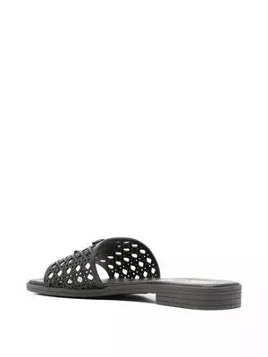 Just Cavalli Cutout Logo Detail Sandals - Black