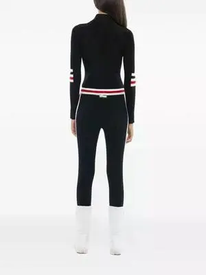 IZAAK AZANEI Triple-stripe Half-zip Mock Neck Sweater