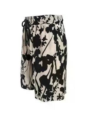 GAELLE Floral Print Bermuda Shorts - Neutrals