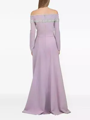DINA MELWANI Off-shoulder Embellished Maxi Dress
