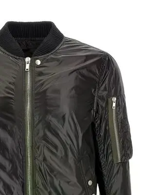 Rick Owens Classic Flight Bomber Jacket With Ribbed Knit Details