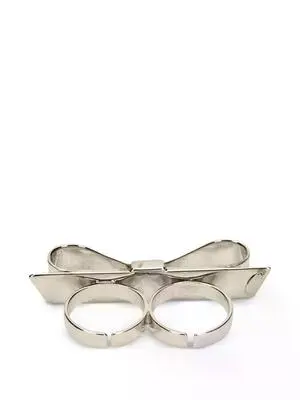 Red Valentino Tone Bow Detail Two Finger Ring