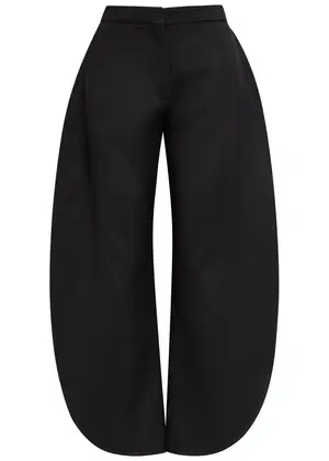 Alaïa Petal Sculpted Wool Trousers - Black