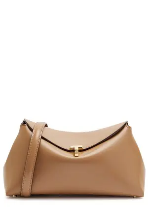 TOTEME T-lock Leather Clutch - Camel