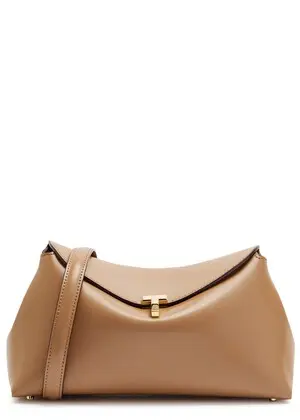 TOTEME T-lock Leather Clutch - Camel