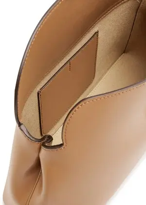 TOTEME T-lock Leather Clutch - Camel