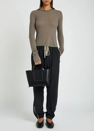 Rick Owens Shopper Small Leather Tote Bag