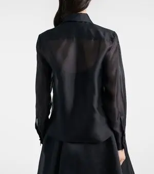 Max Mara Embellished Floral Silk Blouse