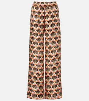 La DoubleJ Printed Silk Palazzo Pants - Multicoloured