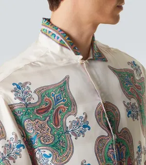 Etro Paisley Silk Twill Bowling Shirt
