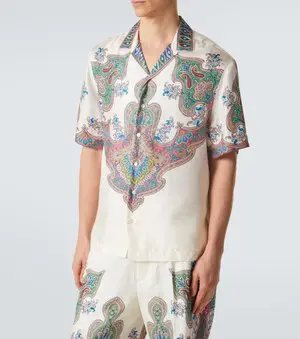 Etro Paisley Silk Twill Bowling Shirt