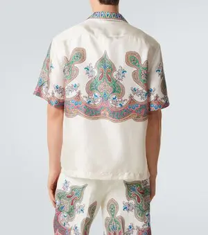 Etro Paisley Silk Twill Bowling Shirt