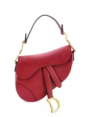 Dior Saddle Handbag Leather Mini Shoulder Bag - Red
