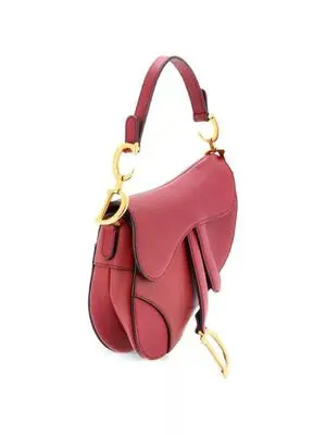 Dior Saddle Handbag Leather Mini Shoulder Bag - Red