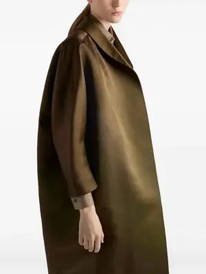 Prada Single-breasted Double Satin Coat - Brown