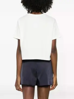 Maje Graphic Print Cropped T-shirt