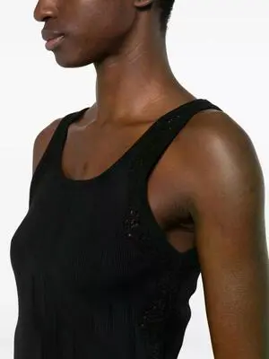 Sandro Lace-trimmed Cotton Tank Top