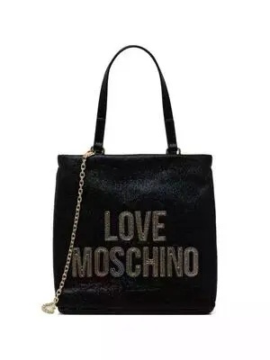 Moschino Embellished Lettering Tote Bag - Black