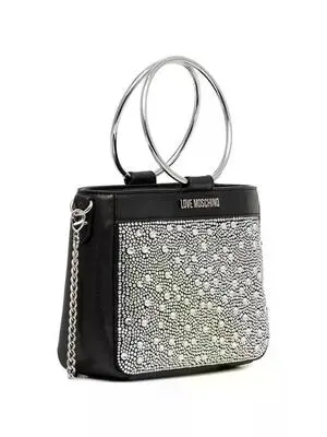 Moschino Rhinestone Embellished Ring Handle Tote Bag