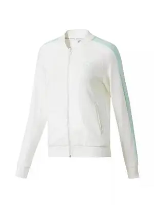 PUMA Classics T7 Zip Sweatshirt With Stripe Detail - White