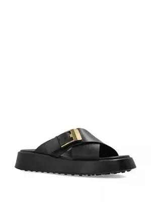 TOD'S Criss-cross Platform Mules - Black