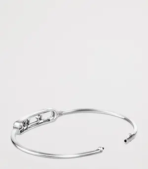 Messika Move Classique Pavé Diamond Bangle In White Gold