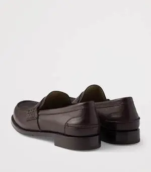 Prada Leather Loafers With Penny Slot Detail