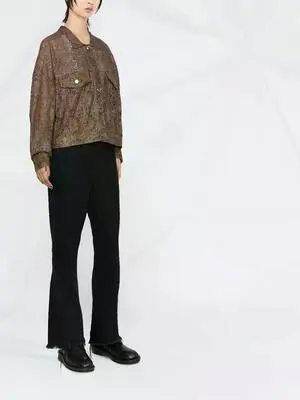 GIORGIO BRATO Cut Out-detail Leather Jacket