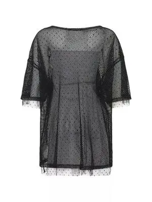 Red Valentino Mesh Overlay T-shirt - Black