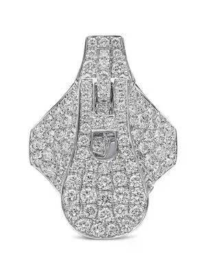 Yoko London 18k White Gold Pavé-set Diamond Zipper Ring - Silver