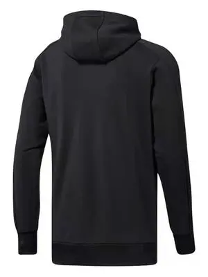 Adidas Logo Detail Hoodie With Half Zip - Black