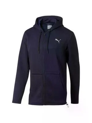 PUMA Logo-detail Long-sleeve Hoodie - Blue